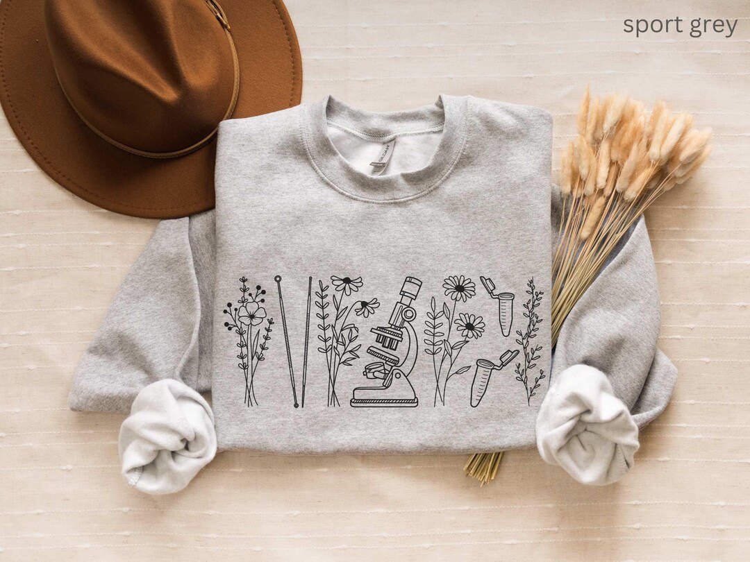 Microbiology Sweatshirt, Biology Teacher Microscope Sweater, Medical ...