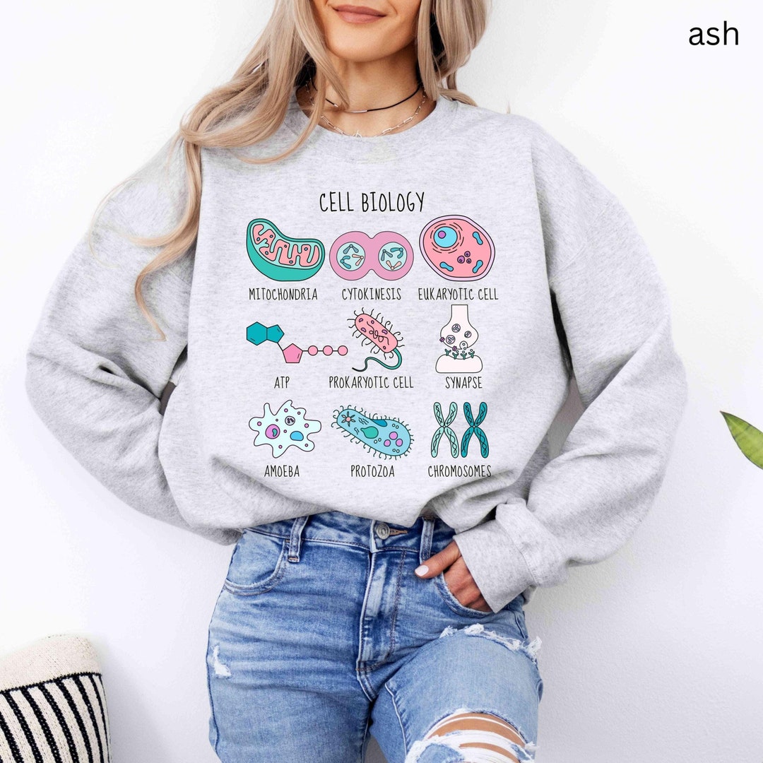 Cell Biology Sweatshirt, Mitochondria Ribosome DNA Science Teacher ...