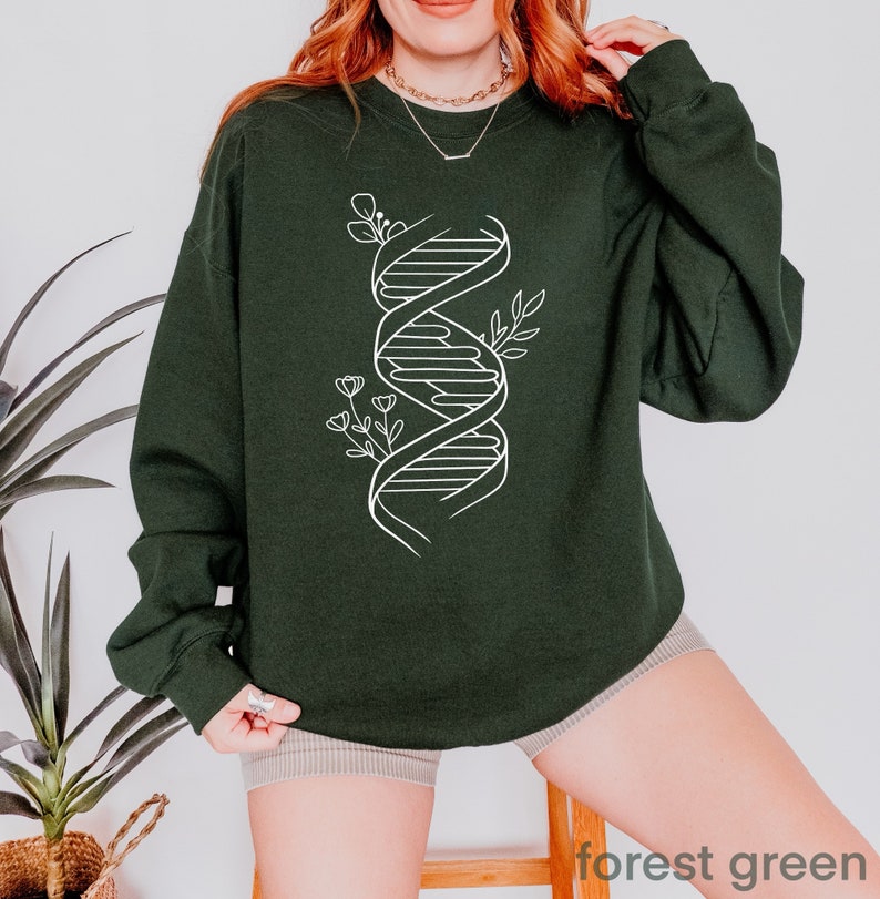 Floral DNA Sweatshirt Biochemistry Molecular Biology - Etsy