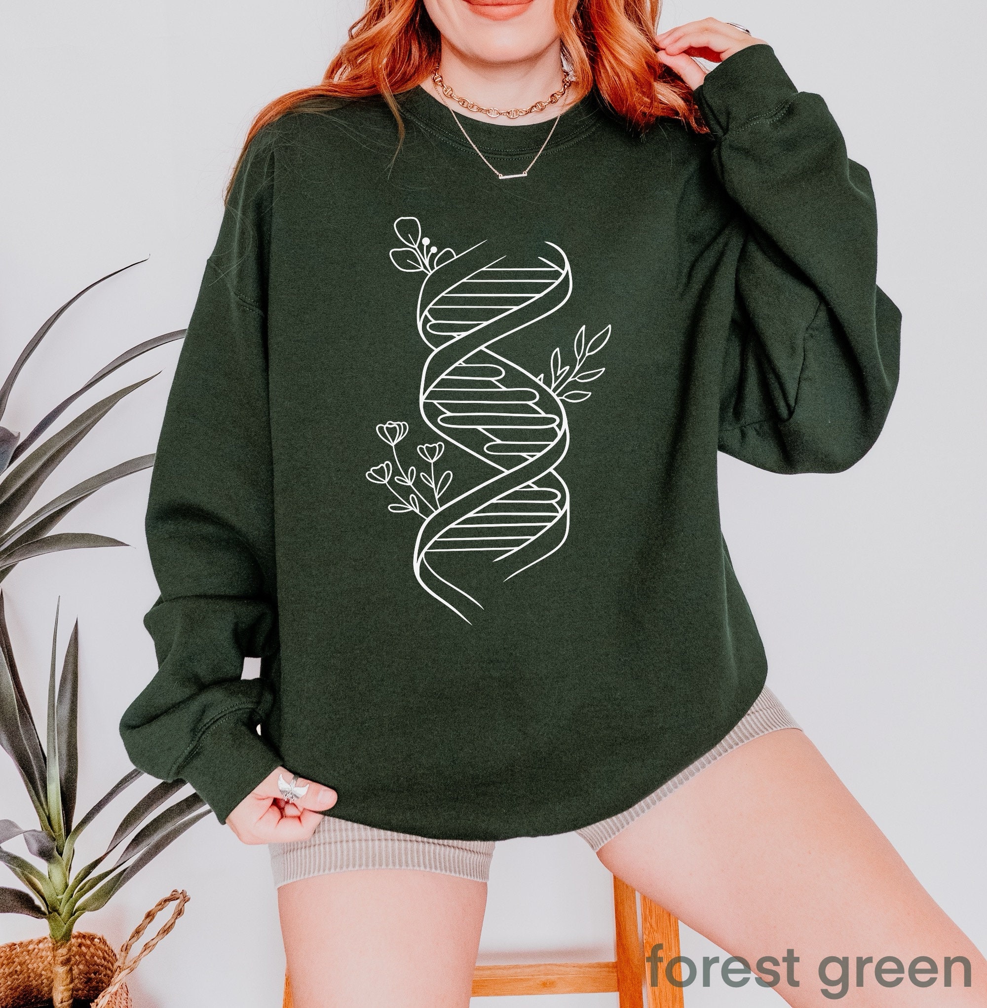 Floral DNA Sweatshirt Biochemistry Molecular Biology - Etsy