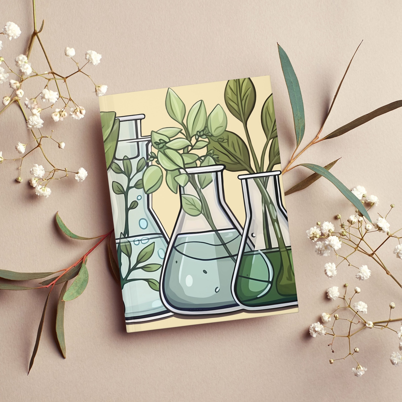 Floral Beakers Biology Chemistry Equipment Journal, Laboratory ...