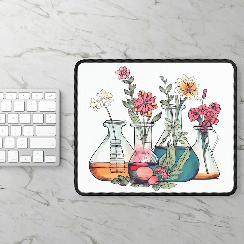 Chemistry Floral Beakers Mouse Pad Laboratory Science Medical - Etsy