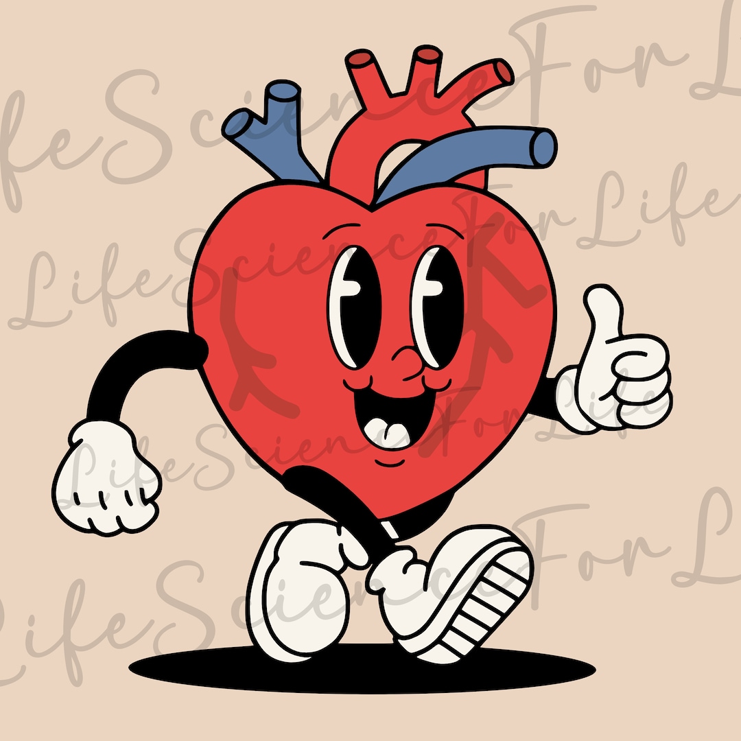 Heart Mascot SVG, Cardiac Nurse Digital File, Cardiology Funny Heart ...