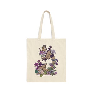 Microbiology Tote Bag, Microscope Canvas Tote for Microbiologist ...