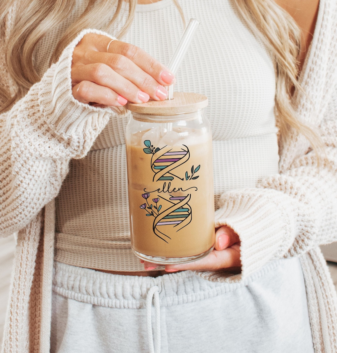 Personalized DNA Cup, Custom Molecular Biology Laboratory Glass Mug ...