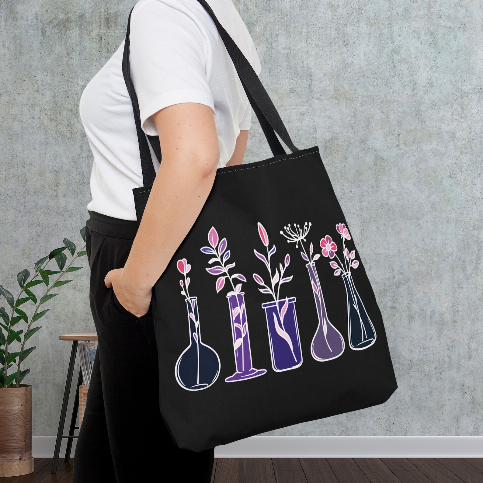 Chemistry Floral Tote Bag, Laboratory Scientist Graduation Gift, Lab ...