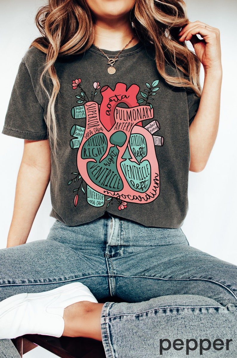 Anatomical Heart Shirt, Cardiology T-shirt ICU CVICU Nurse in the ...