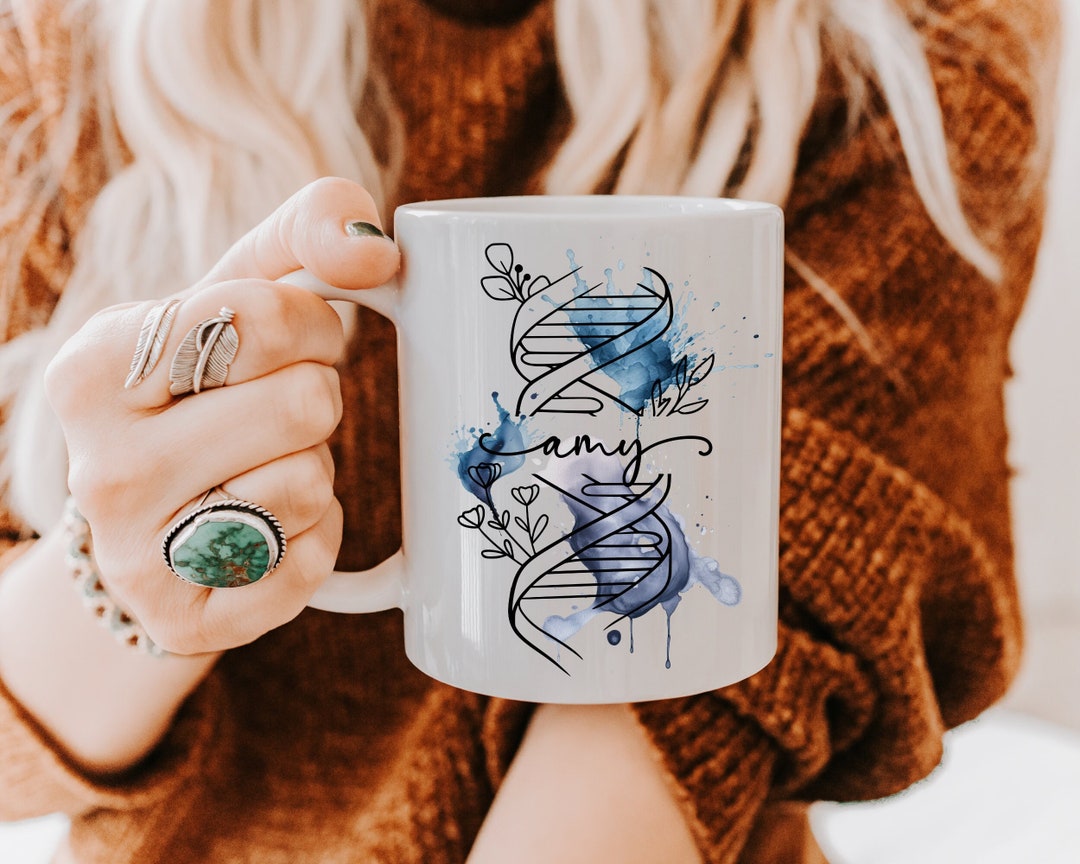 Personalized DNA Mug, Molecular Biology Genetics Coffee Mug, MLT Medical Lab Custom Biochemistry ...