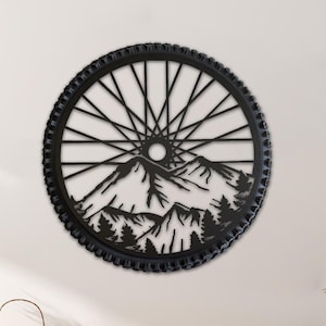 Mountain Bike Wheel Metal Wall - Etsy UK