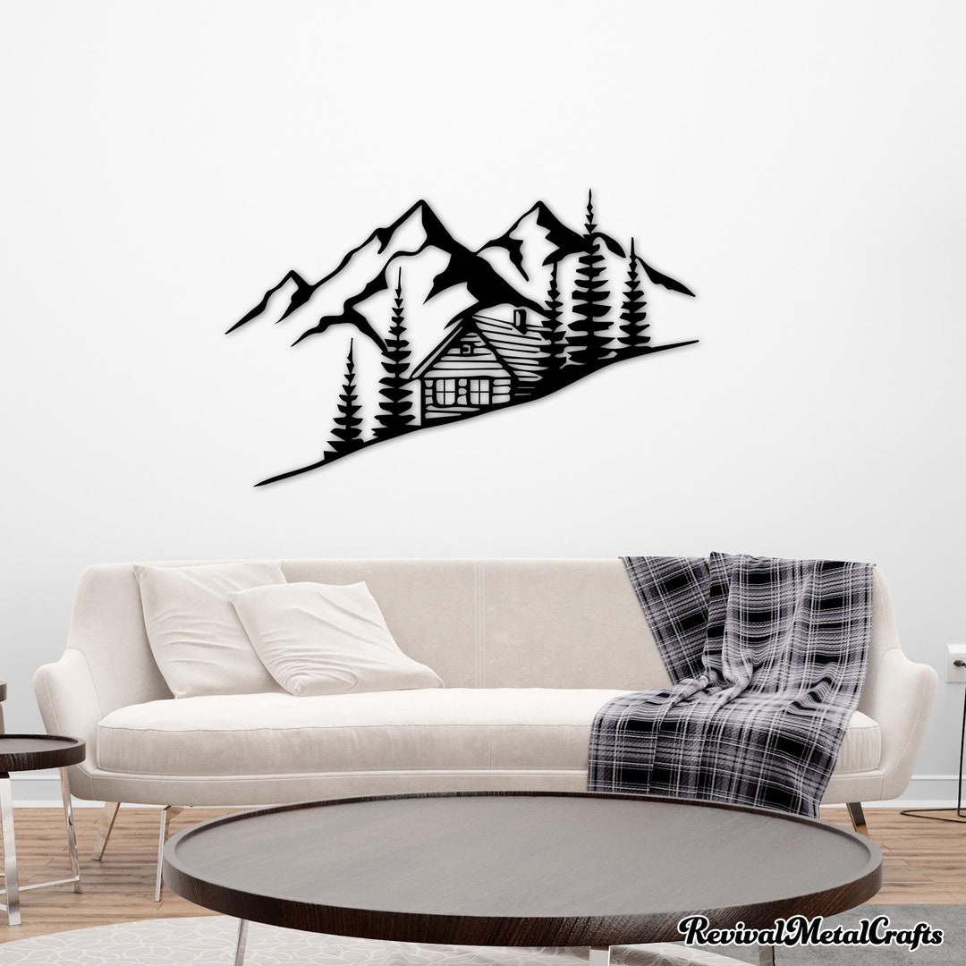 Mountain Metal Wall Art, Landscape Nature Decor, Mountains Art, Large ...