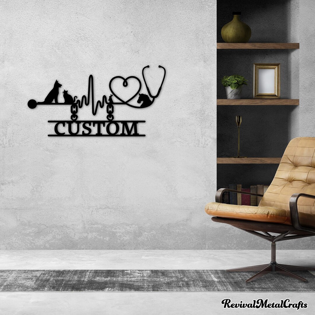 Vet Clinic Metal Wall Art, Pet Vet Wall Decor, Veterinarian Gift ...