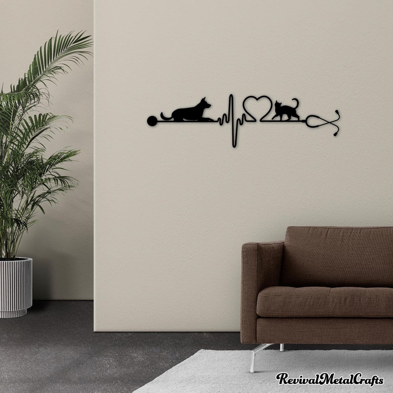Vet Metal Wall Art, Dog Cat Stethoscope Decor Veterinarian Wall ...