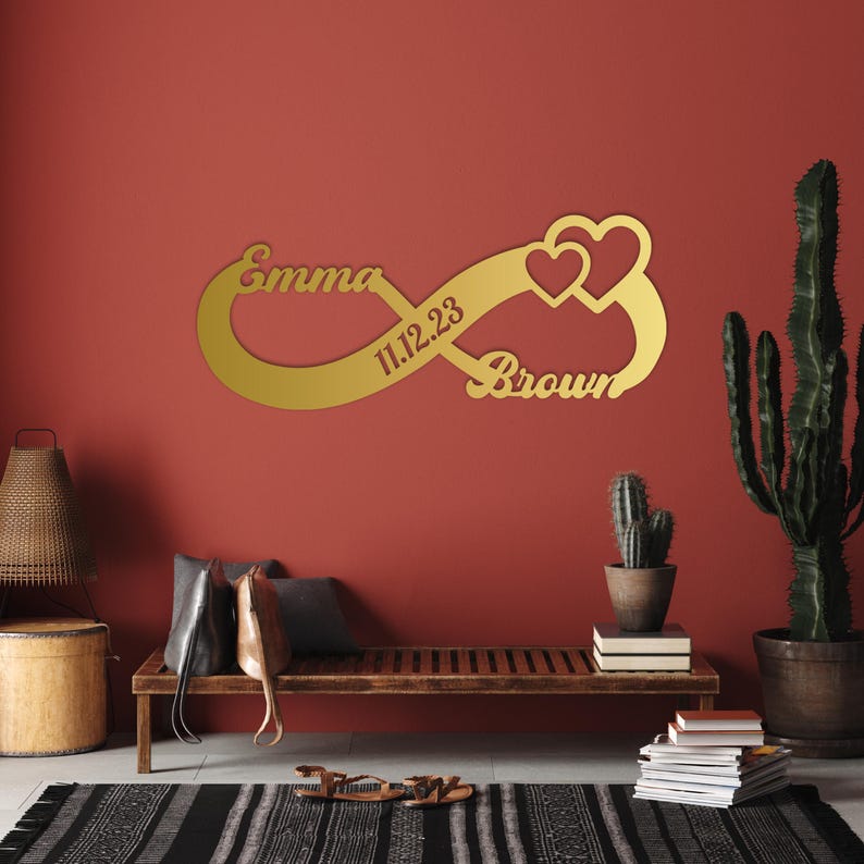 Personalized Infinity Symbol Metal Wall Art: Custom Wedding Decor - Etsy