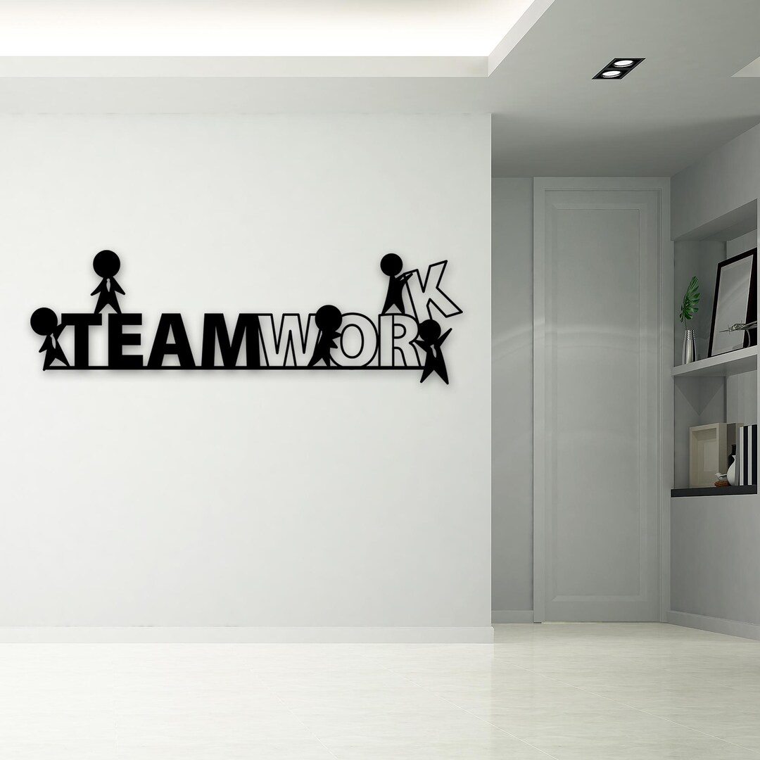 Teamwork Metal Wall Art: Motivational Office Decor - Etsy
