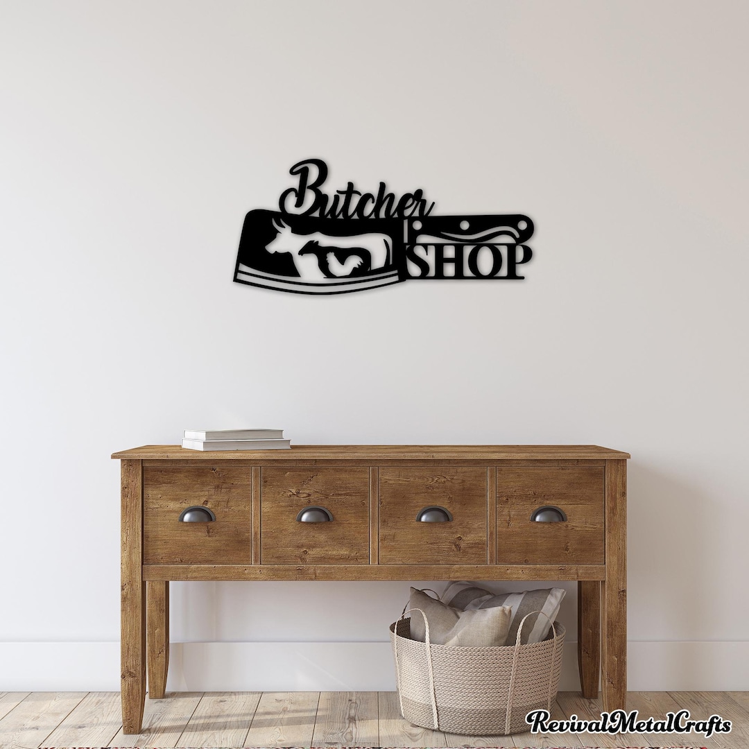 Butcher Shop Metal Wall Art, Butcher Wall Decor, Chef Wall Art ...