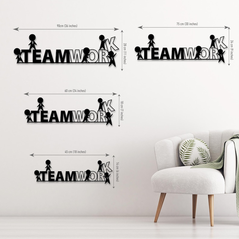 Teamwork Metal Wall Art: Motivational Office Decor - Etsy