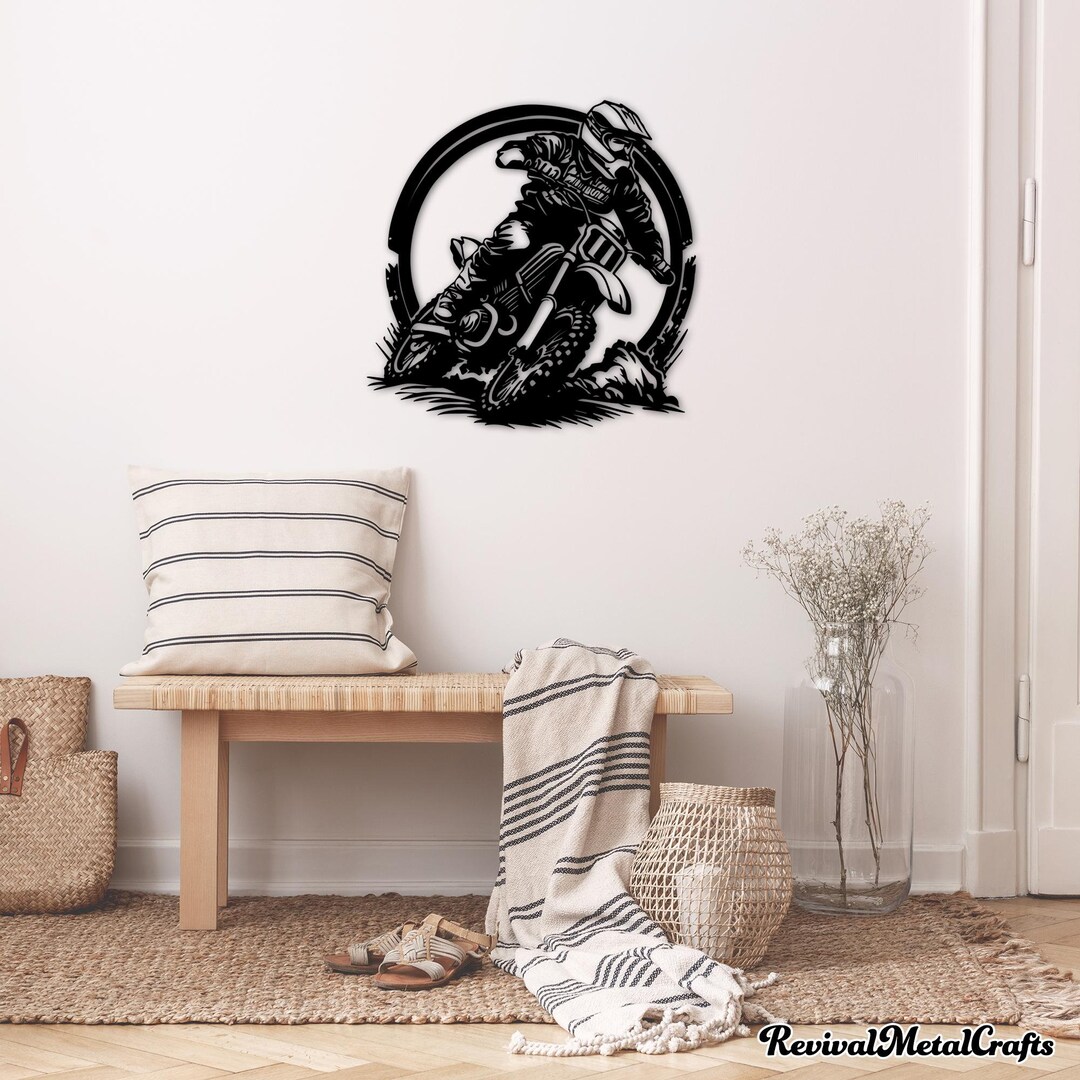 Motorcycle Metal Wall Art: Biker Garage Decor, Modern Sports Theme - Etsy