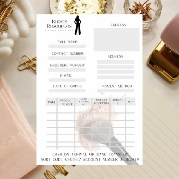 Avon Order Form Template - Etsy