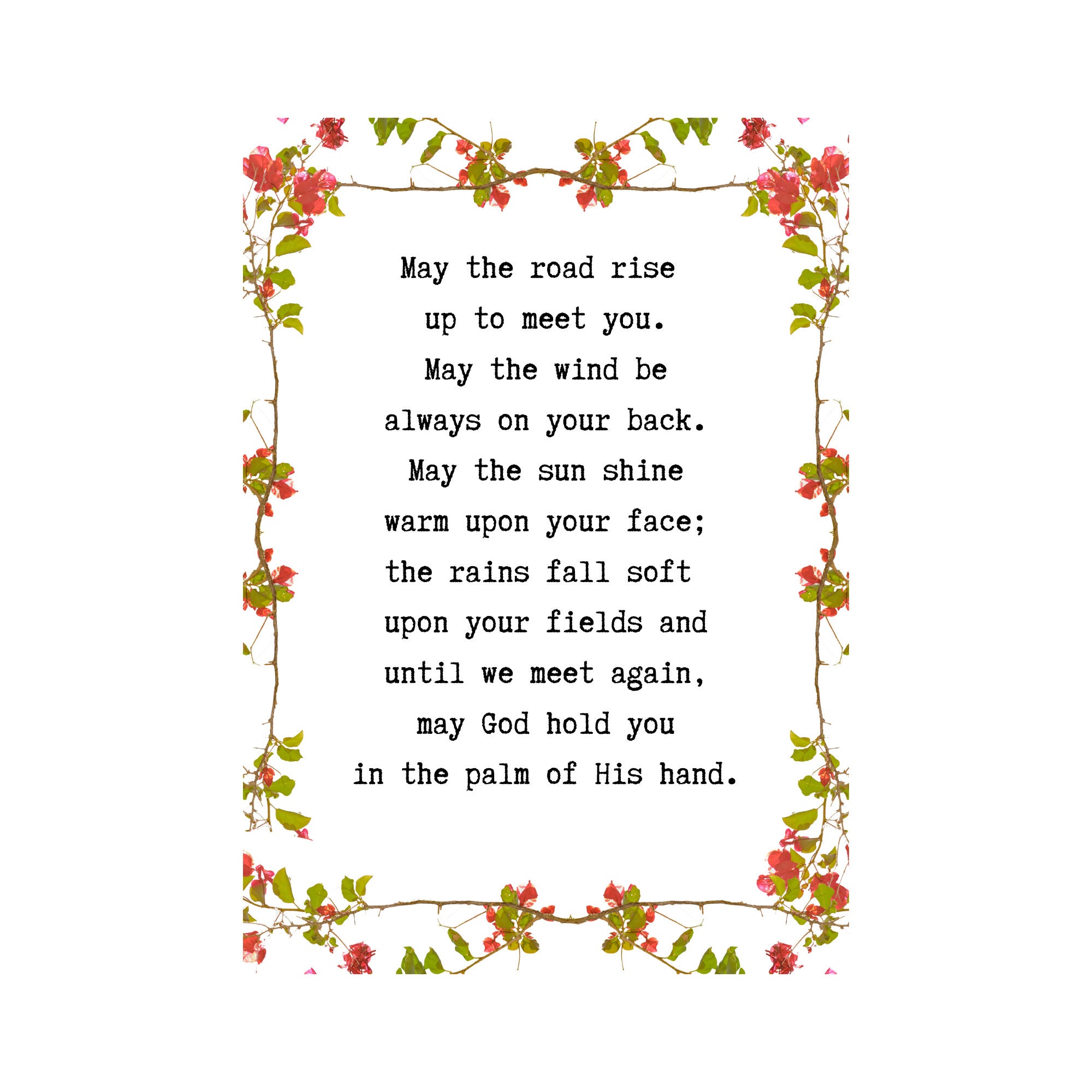 Printable Traditional Irish Blessing 1 May The Road Rise Up To Meet