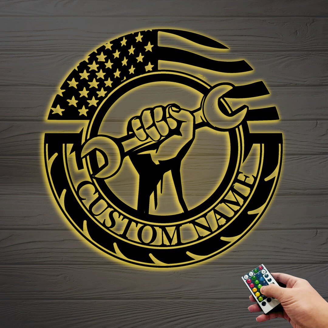 Custom Shed Sign Metal With LED Light Personalized Tool Shed - Etsy