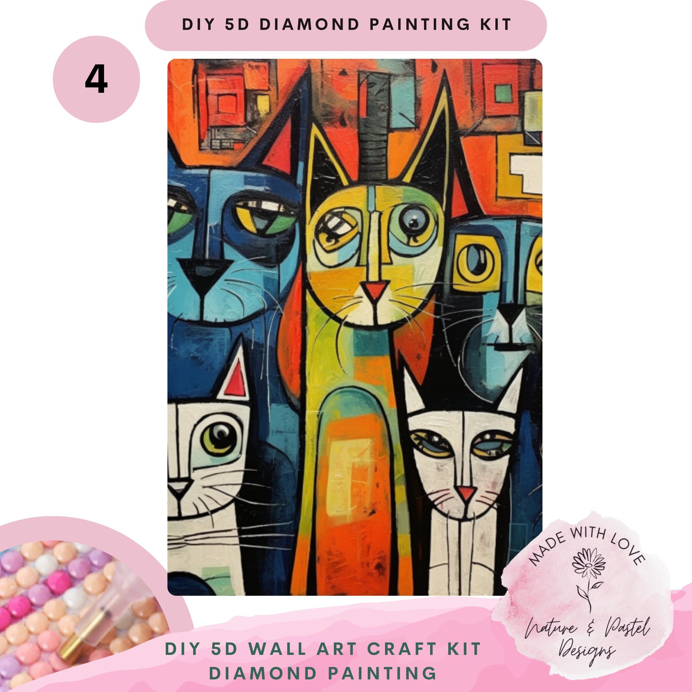 Cat Family by Picasso Diamond Painting Kit, Pablo Picasso Cats ...