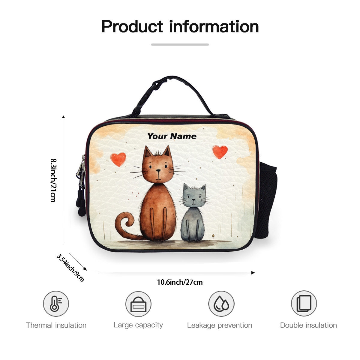 Personalized Snack and Lunch Bag, Insulated Lunch Bag With Cute Cartoon ...