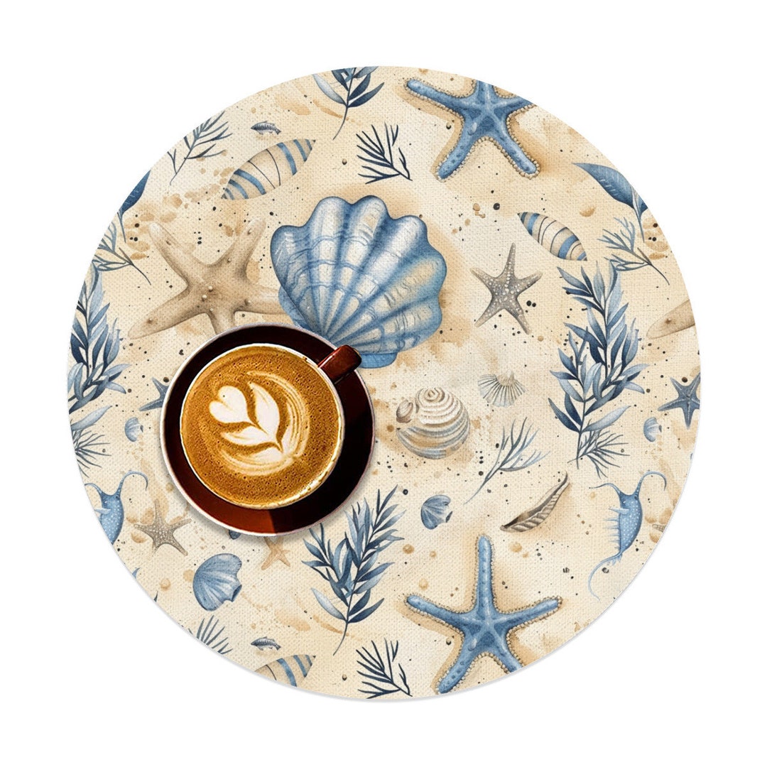 Set Sail With Round Linen Placemats, Nautical Table Decor With Sand and ...