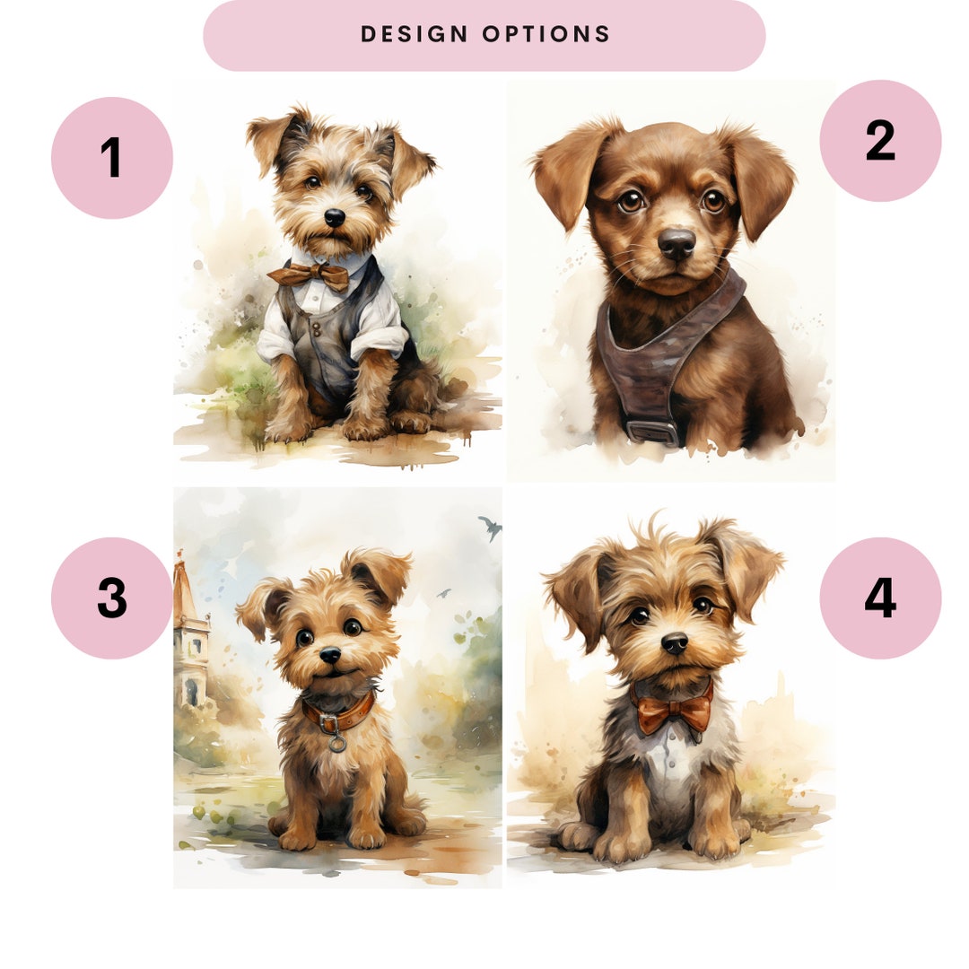 Cute Baby Dog Number Painting Set, Paint by Numbers Kit of Puppy ...