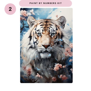 Watercolor White Tiger Paint by Numbers Kit for Adults, Painting on ...