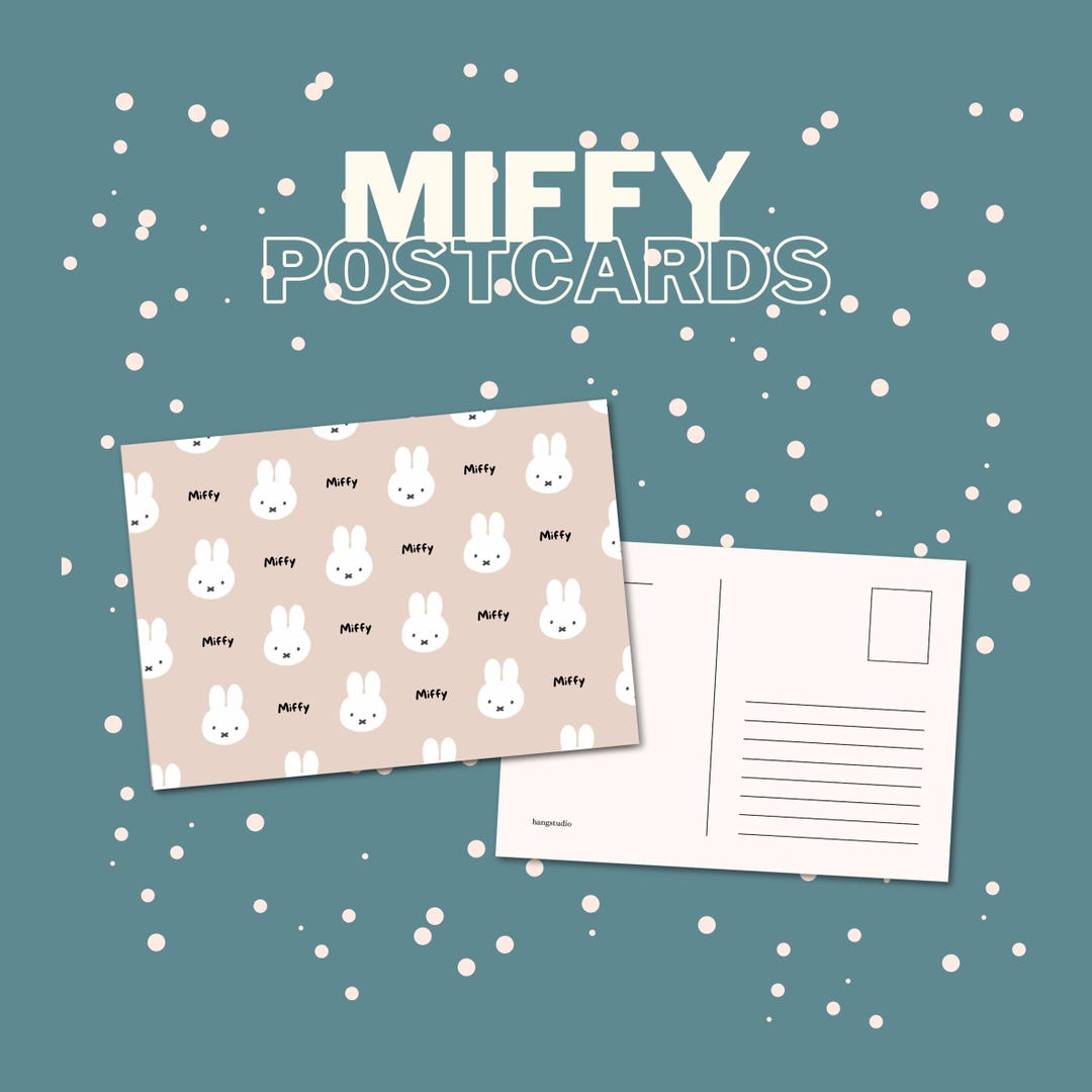 4 Digital Miffy Postcards Ansichtkaarten Available in Different Colours Download & Print Your ...