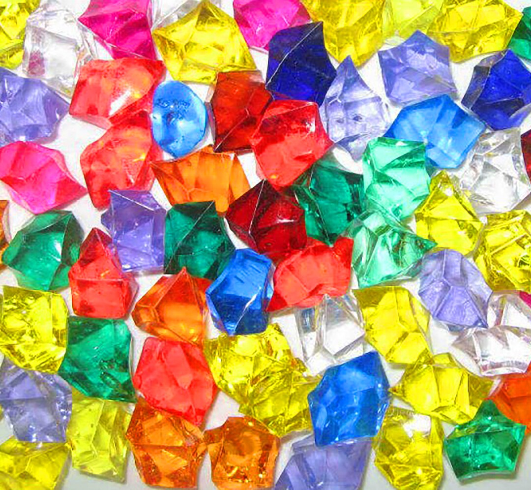 Colorful Acrylic Stones of Irregular Shape, Size of Stones 1,5 to 2,5 ...