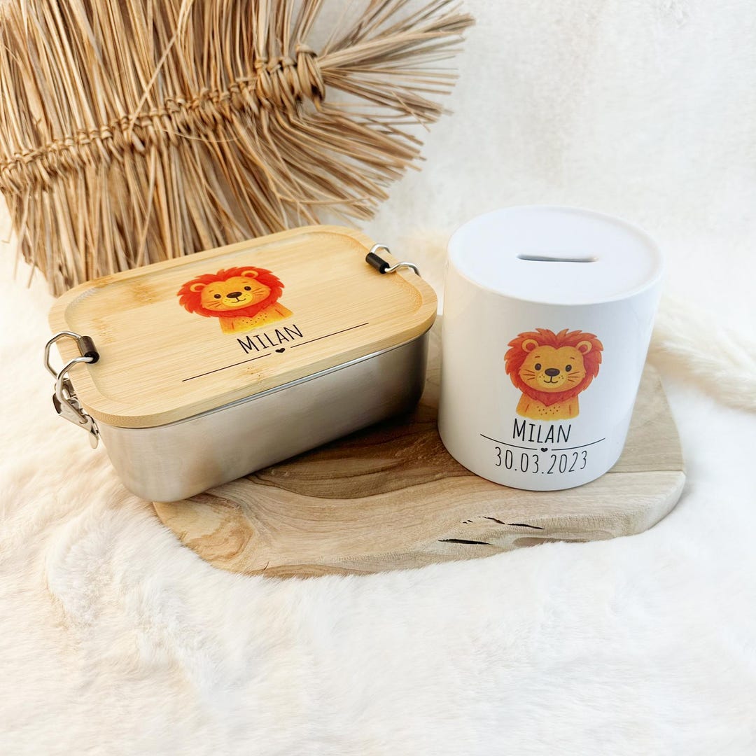 Set Lunch Box and Money Box, Personalized Lunch Box, Children's Lunch ...