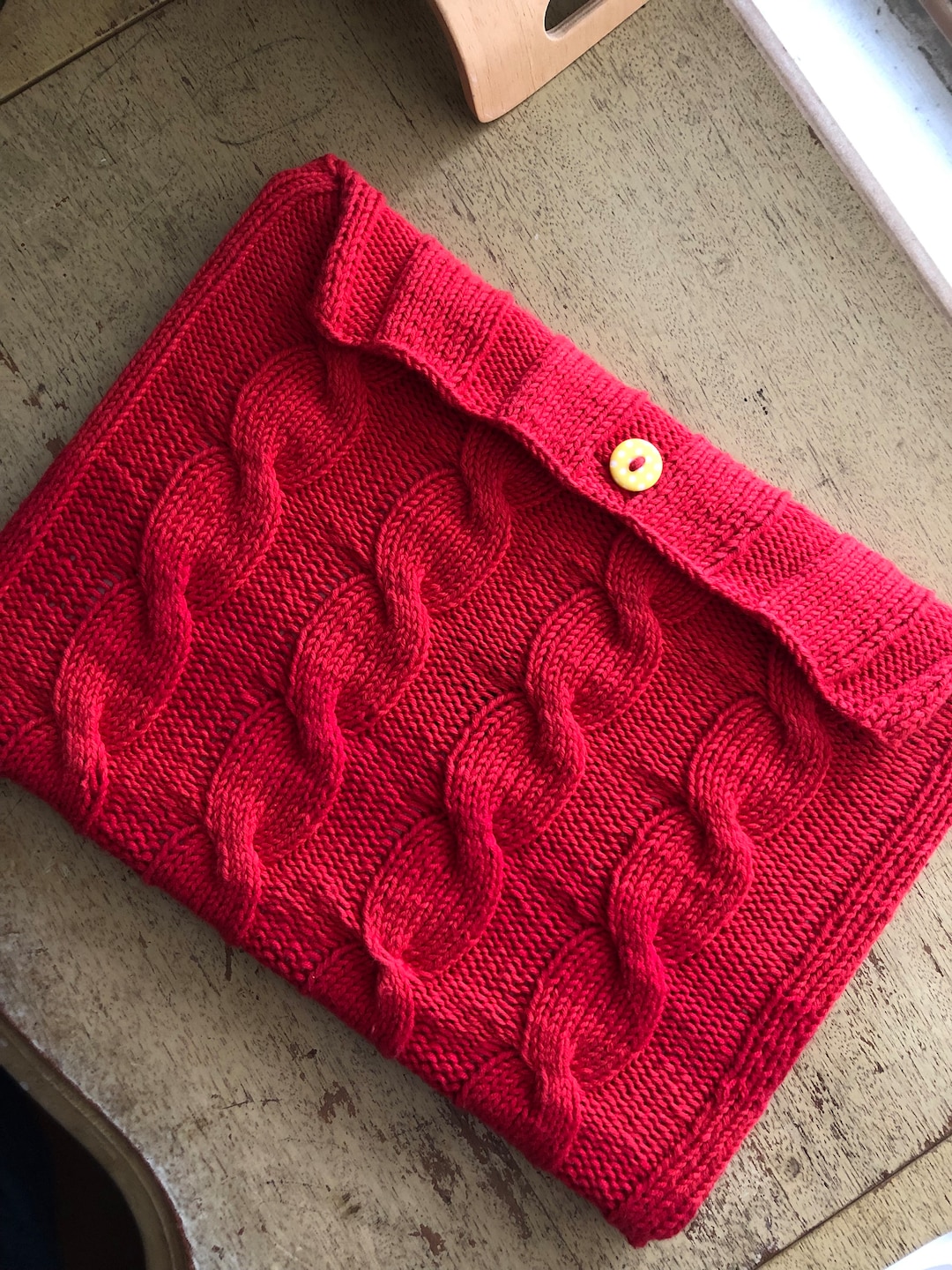 Cable Knit Laptop Case — Beginner Friendly Knitting Pattern - Etsy