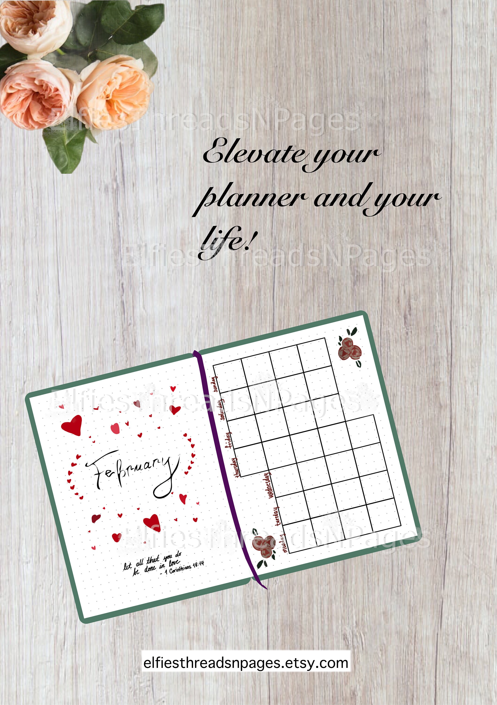 February 2024 Digital/printable Bullet Journal Monthly Planner and ...