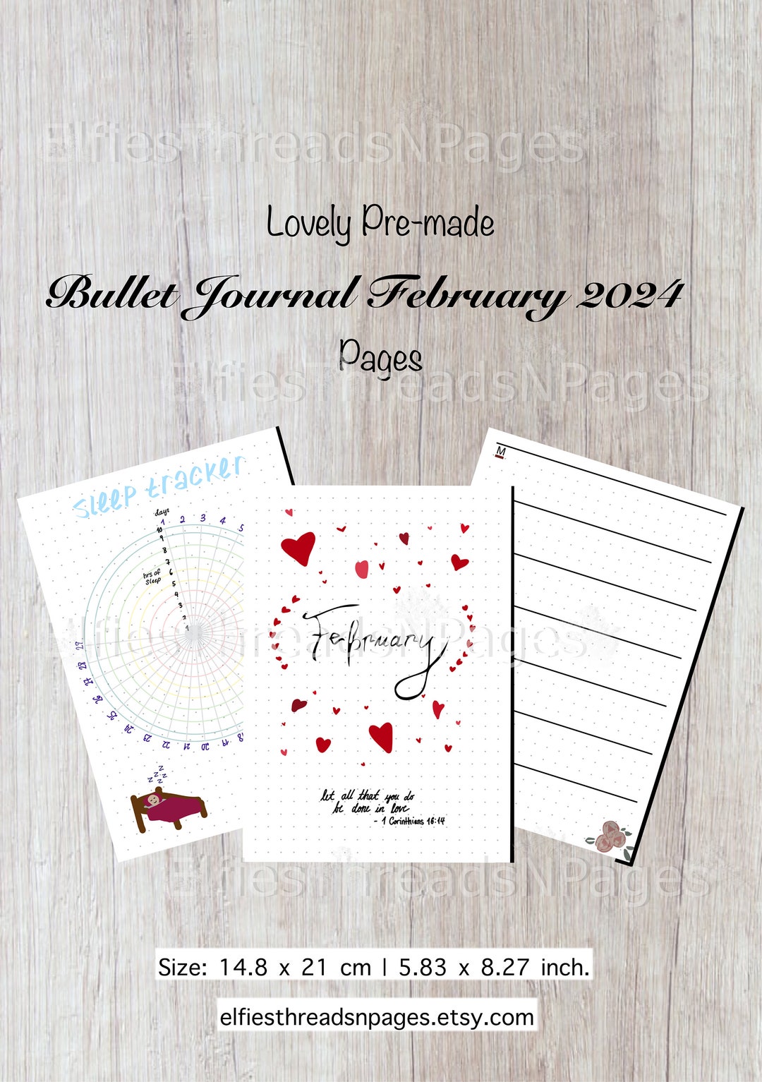 February 2024 Digital/printable Bullet Journal Monthly Planner and ...