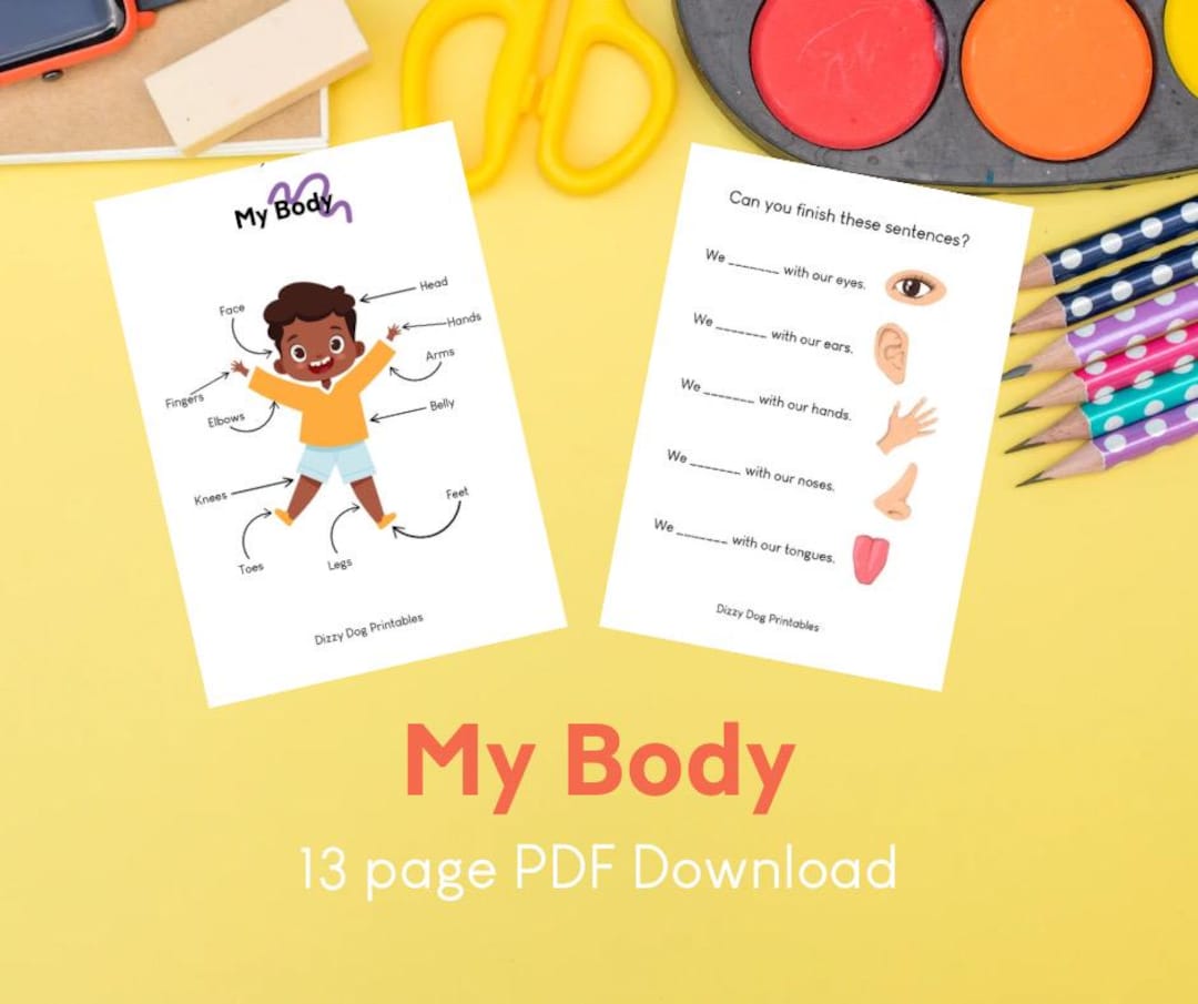 Knowing My Body Worksheet Preschool Handout Activity, Colour, Identify ...