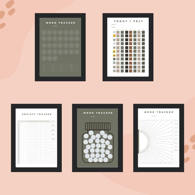 Mood Tracker Bundle | Digital Mood Tracker Set | Customizable Mood ...