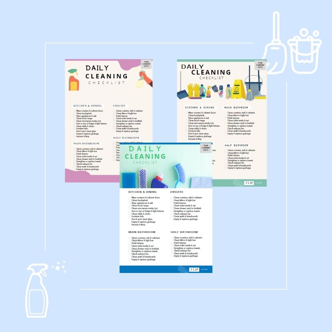 Cleaning Checklist Canva Template | Daily Cleaning Checklist | Editable ...