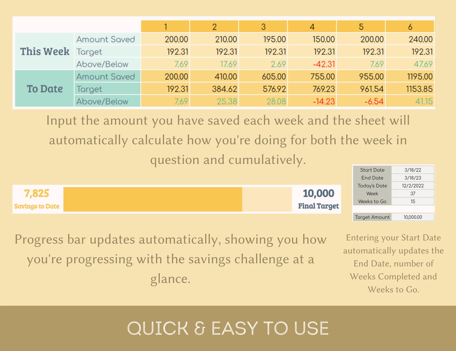 10k Savings Challenge Tracker, 10000 Challenge Google Sheet, Saving ...