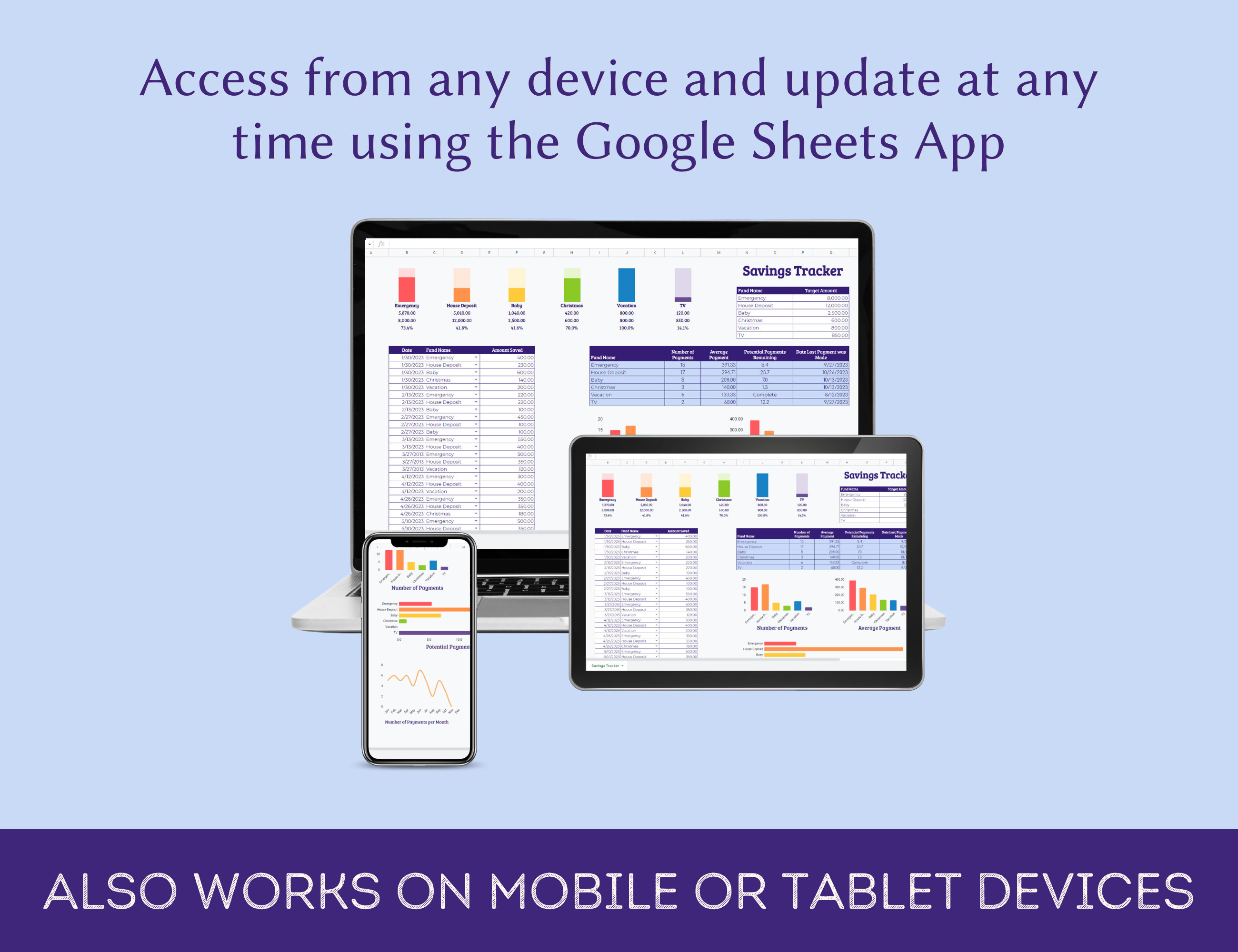 Savings Tracker, Digital Google Sheets Finance Template, Personal ...