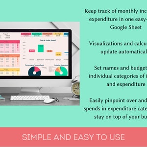 Monthly Budget Spreadsheet, Editable Digital Planner, Google Sheets ...