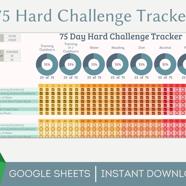 75 Hard Template - Etsy