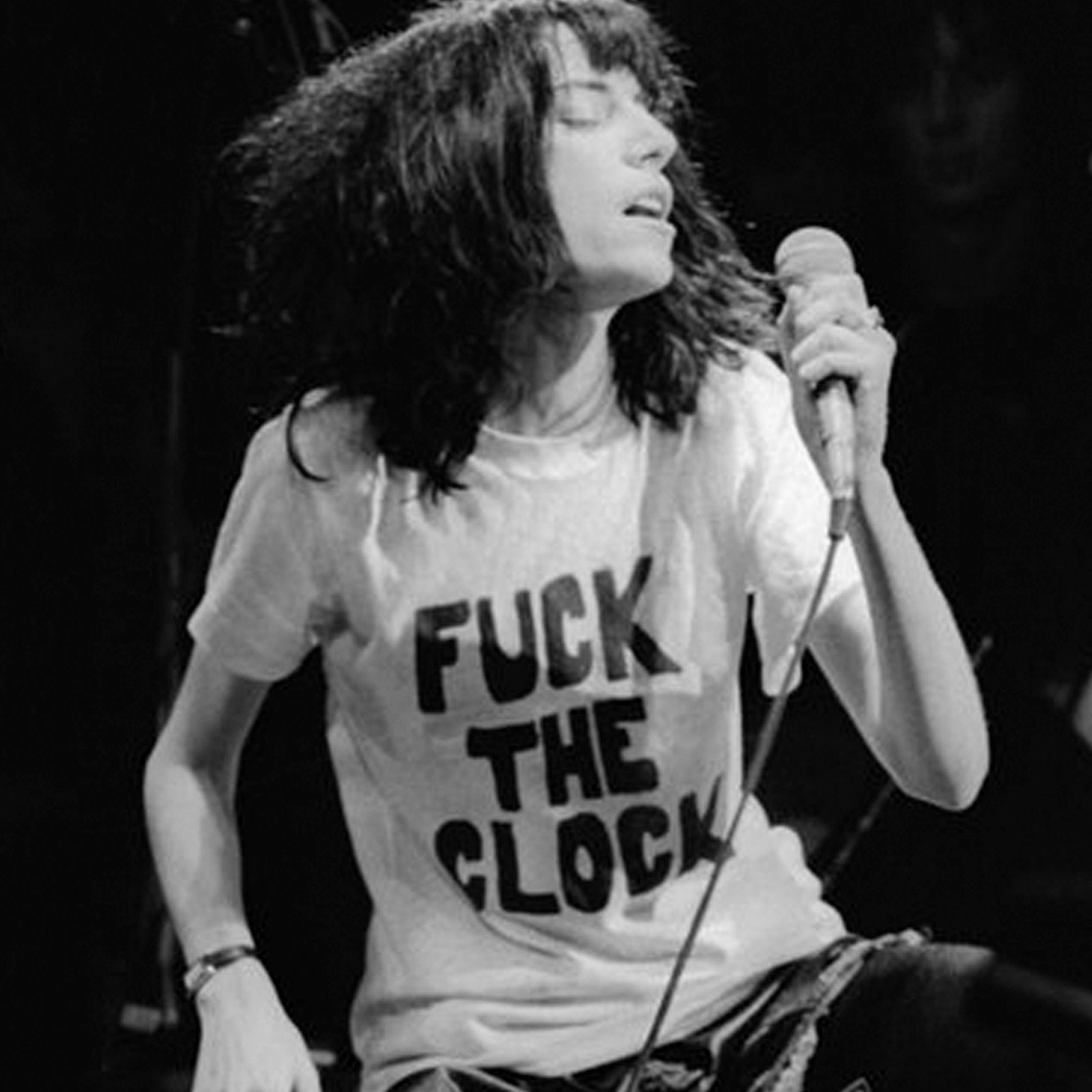 F**k the Clock. T-shirt Worn by Patti Smith. Organic Cotton, Handmade ...