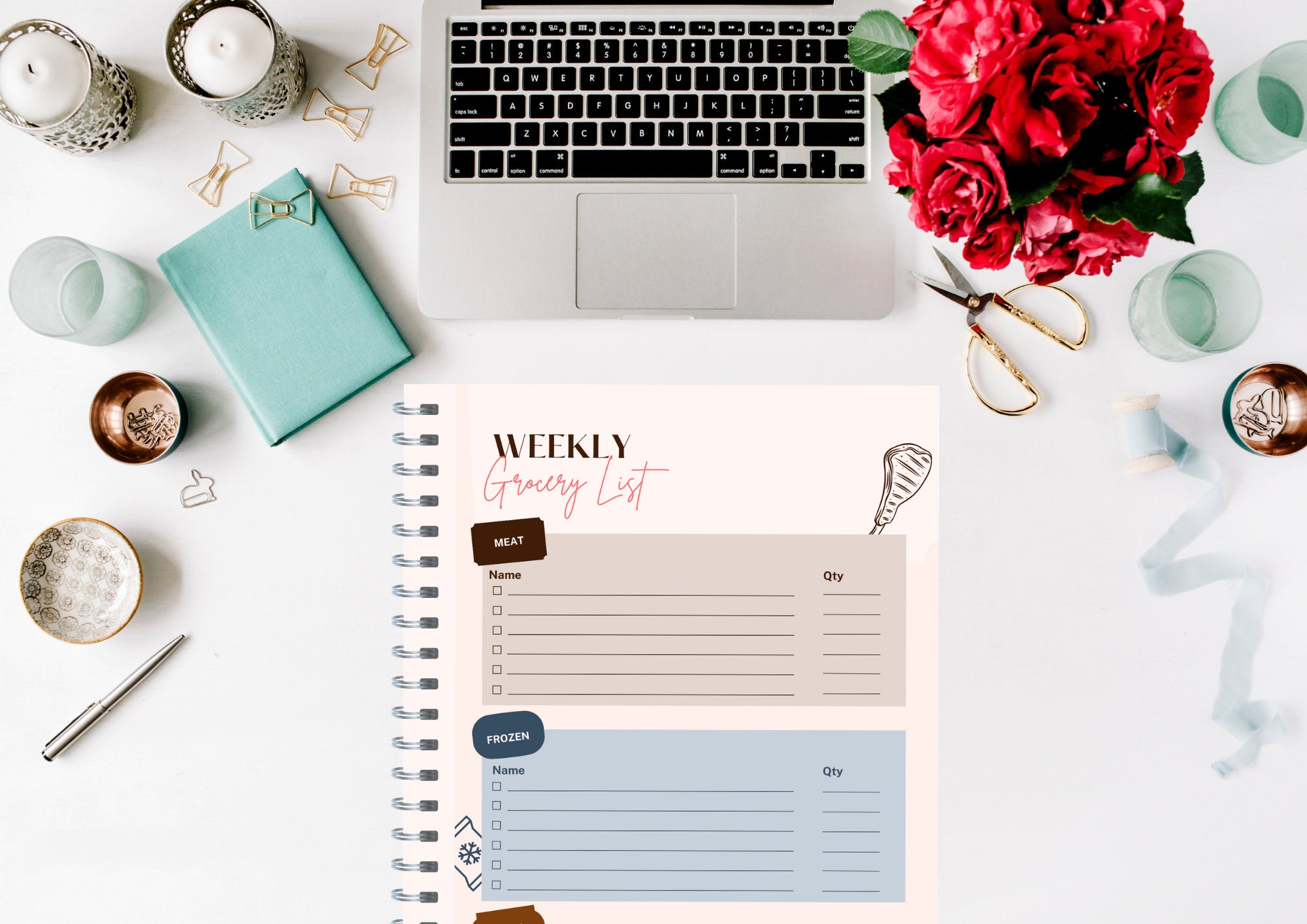 Weekly Grocery List Printable Digital Download / Digital Use on ...