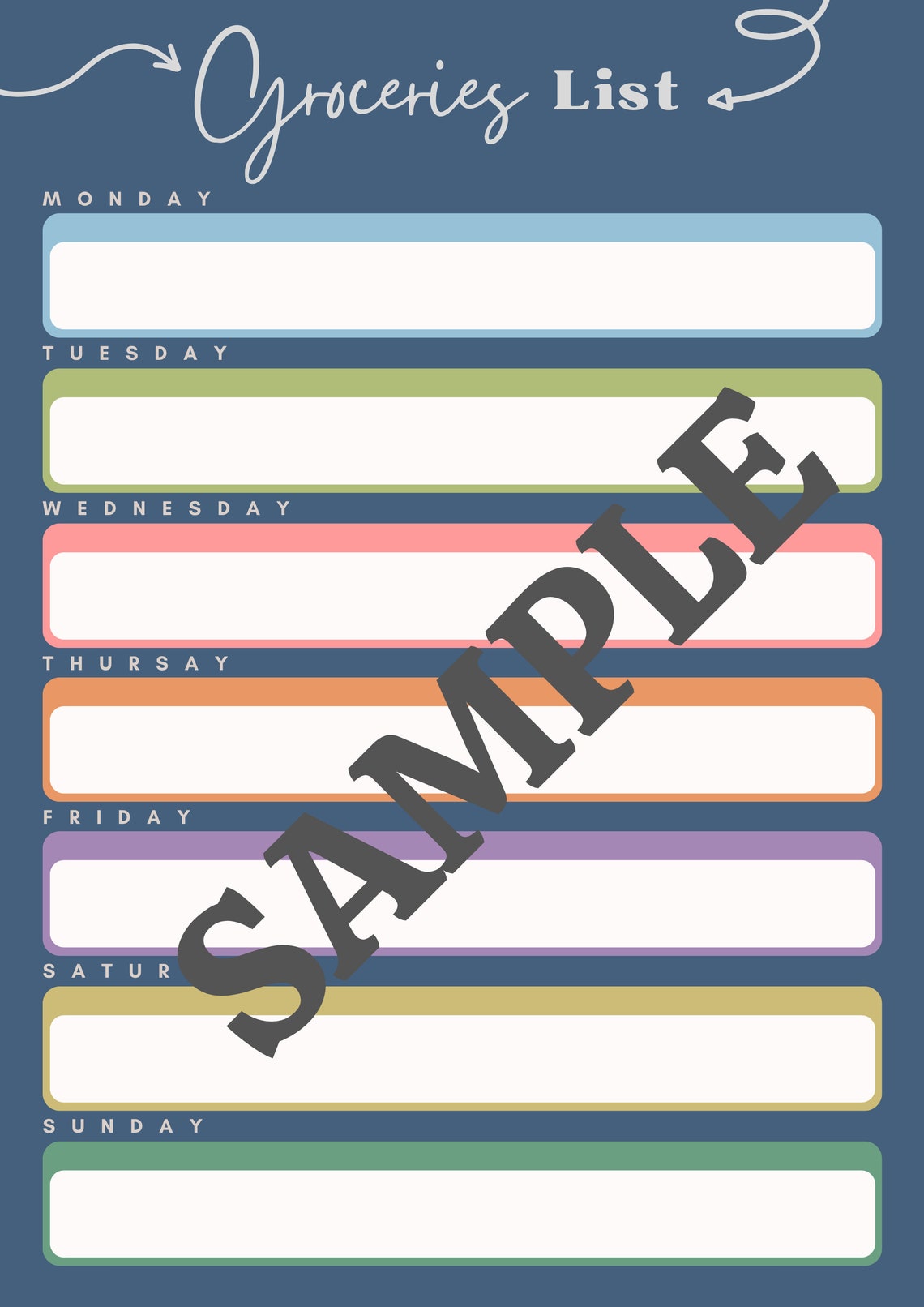 Weekly Meal Plan and Grocery List - Printable or Digital - Organiser ...