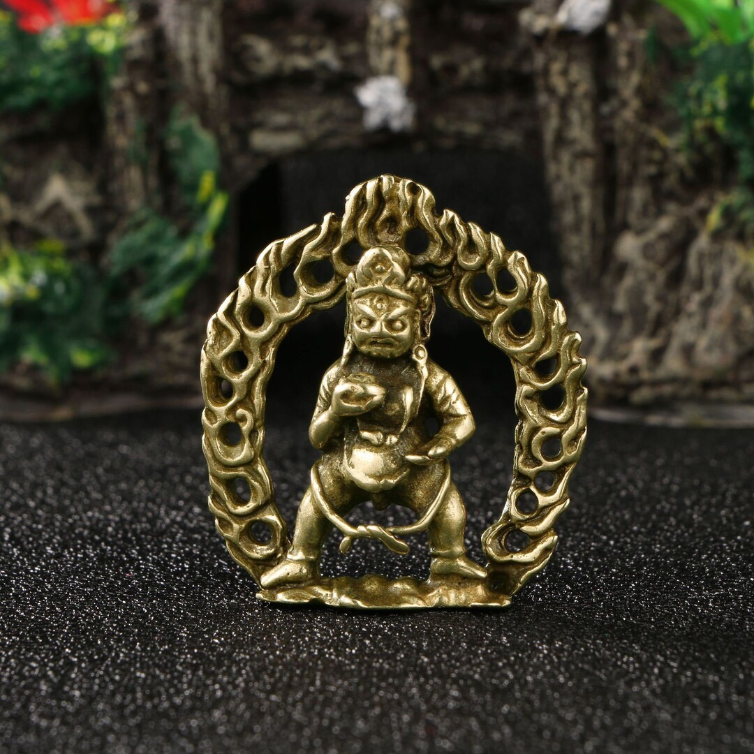 Brass God of Wealth, Samadhi Real Fire Boy Living Room Office Desktop ...