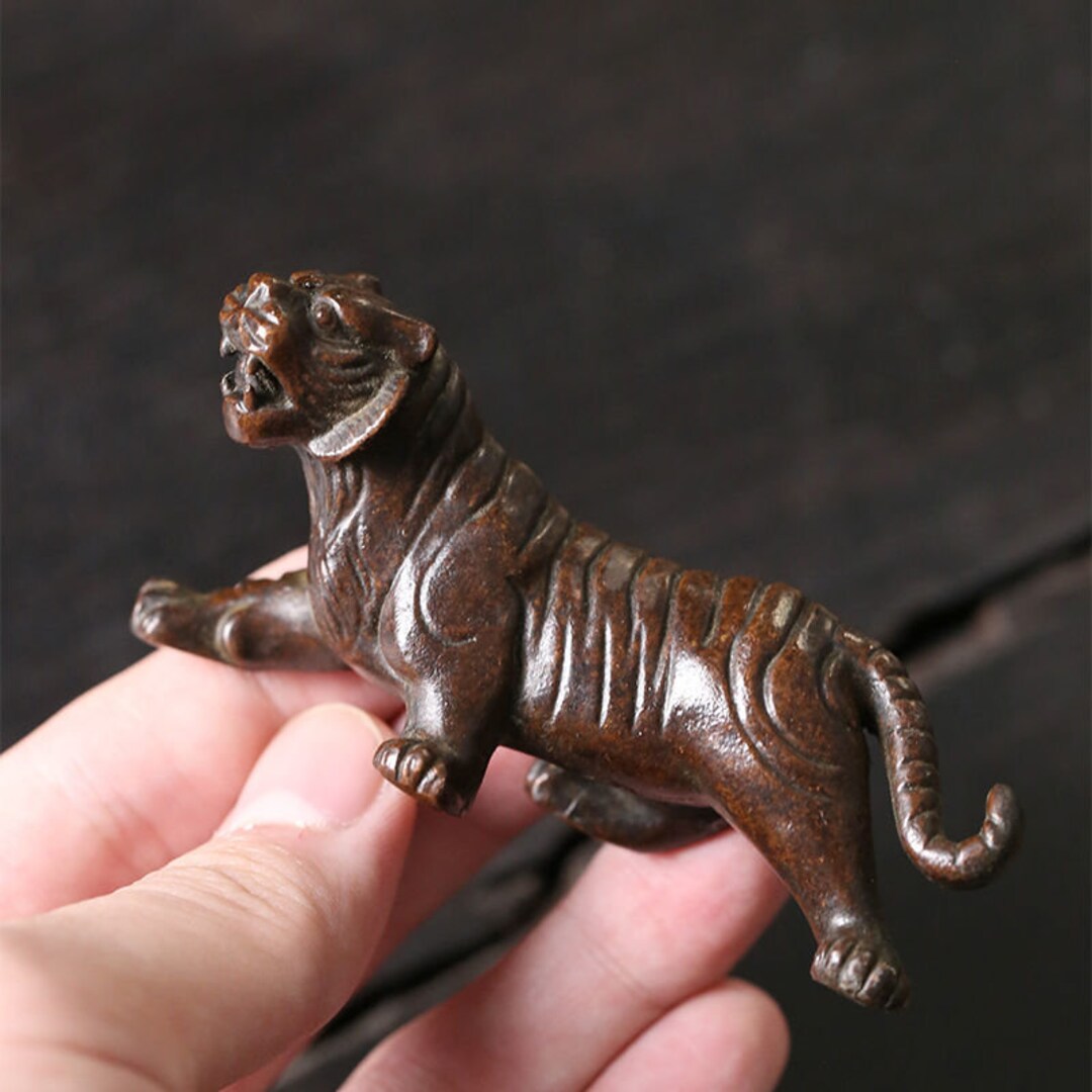 Antique Brass Tiger, Living Room Office Desktop Tea Pet Decoration ...