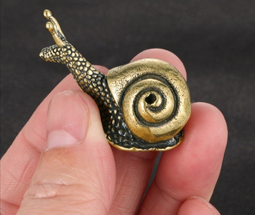 Two Handmade Brass Snails Living Room Office Desktop Tea Pet - Etsy