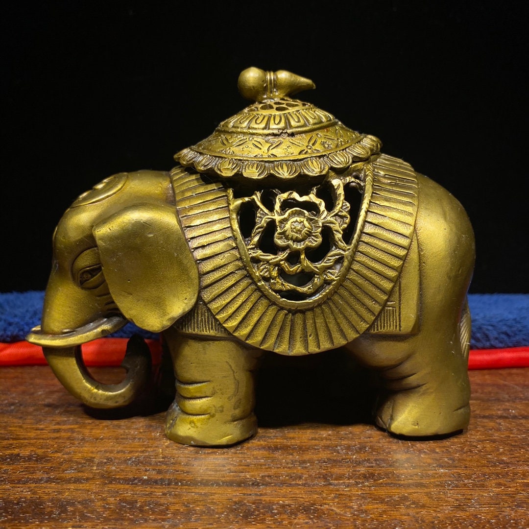 Handmade Brass Elephant Cornucopia, Incense Stove Ornament Elephant ...