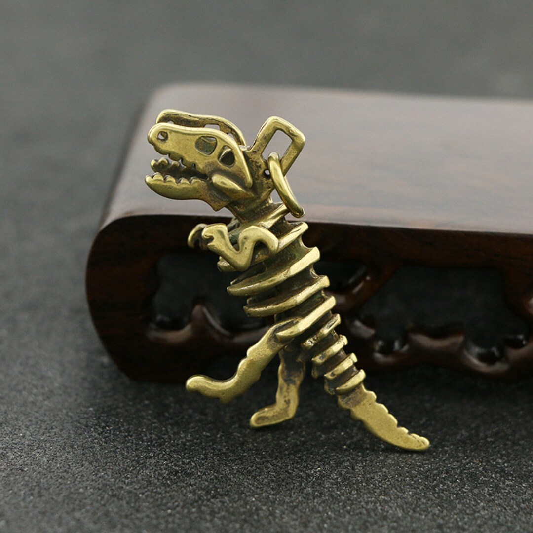 Handmade Pure Copper Dinosaur Skeleton, Model Car Keychain Pendant ...